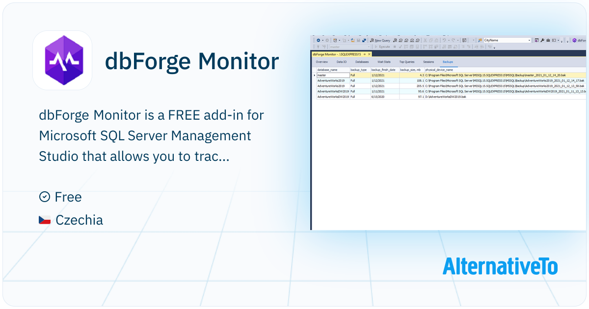 dbForge Monitor: FREE add-in for Microsoft SQL Server Management Studio ...