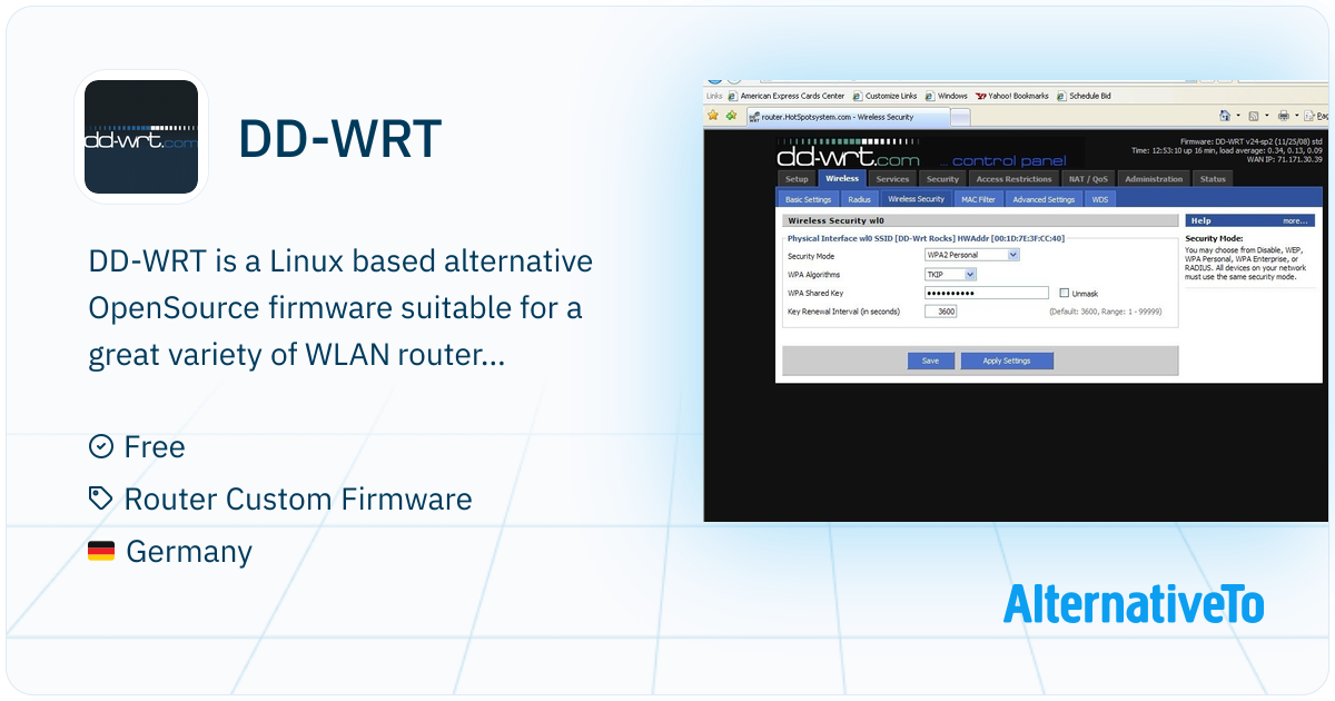 DD-WRT: Linux based alternative OpenSource firmware suitable for a ...