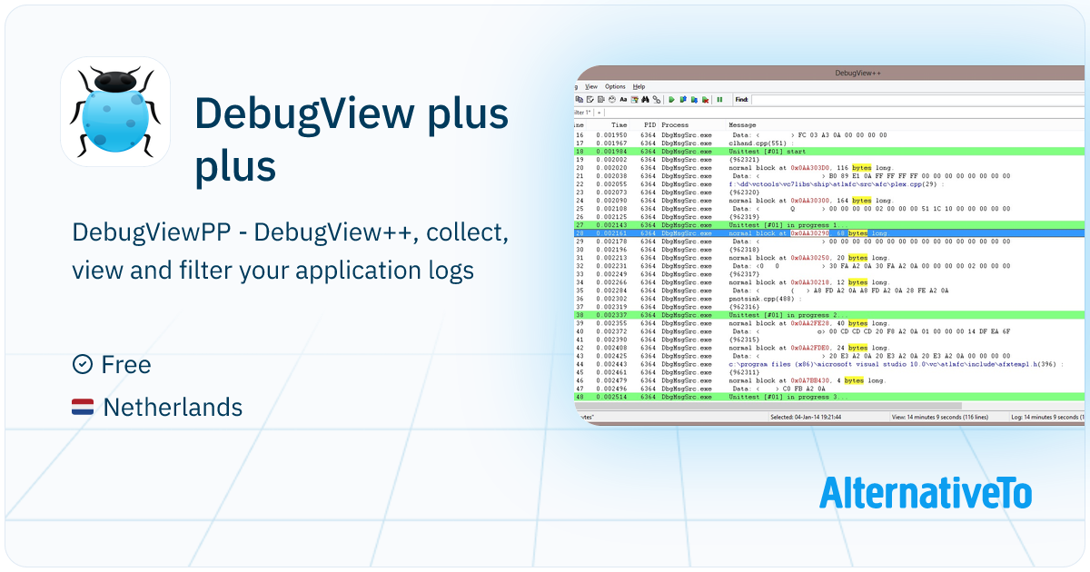 DebugView plus plus: DebugView++ is a free software package similar to ...