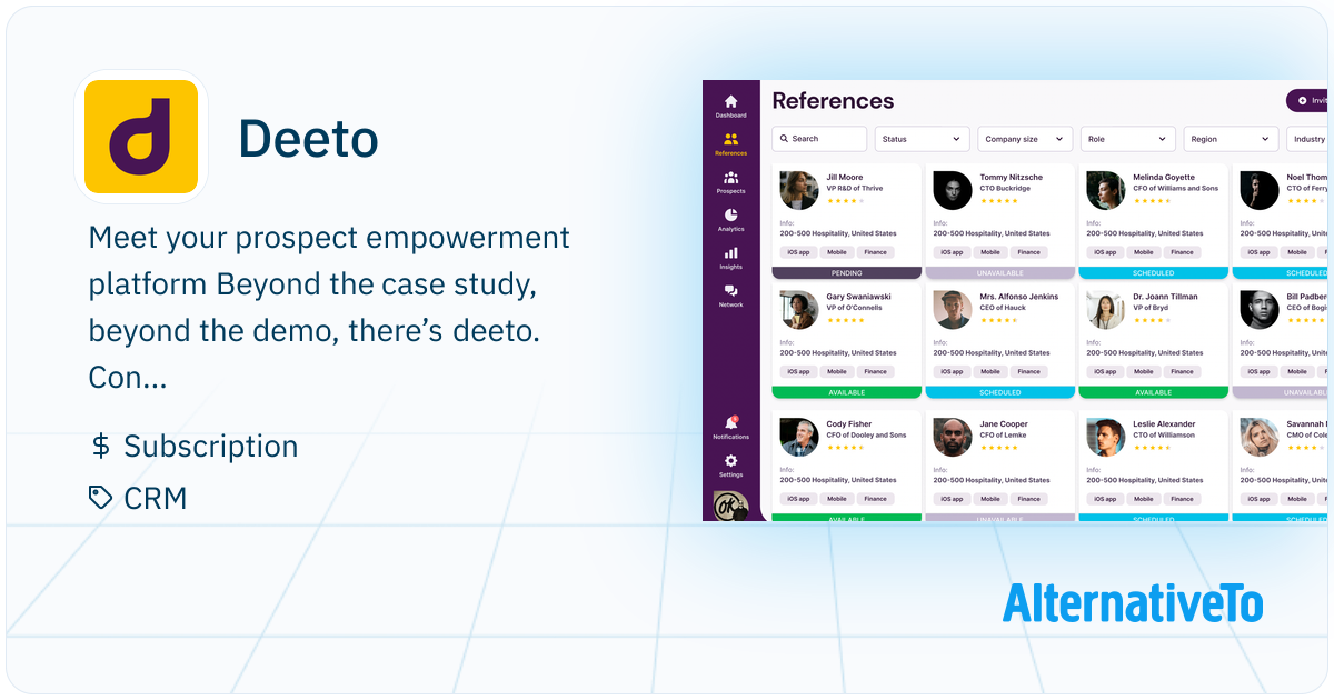 Deeto: The First AI client reference platform | AlternativeTo