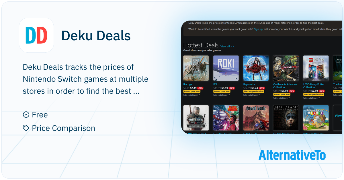Deku Deals: Tracks the prices of Nintendo Switch games at multiple ...