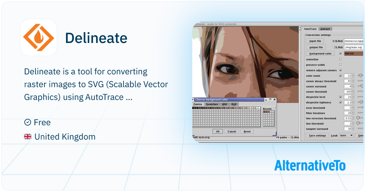 Delineate: Tool for converting raster images | AlternativeTo