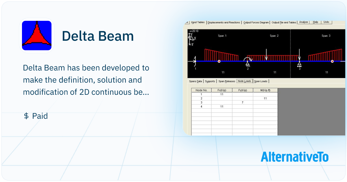 Delta Beam: Continuous beam structural analysis software | AlternativeTo