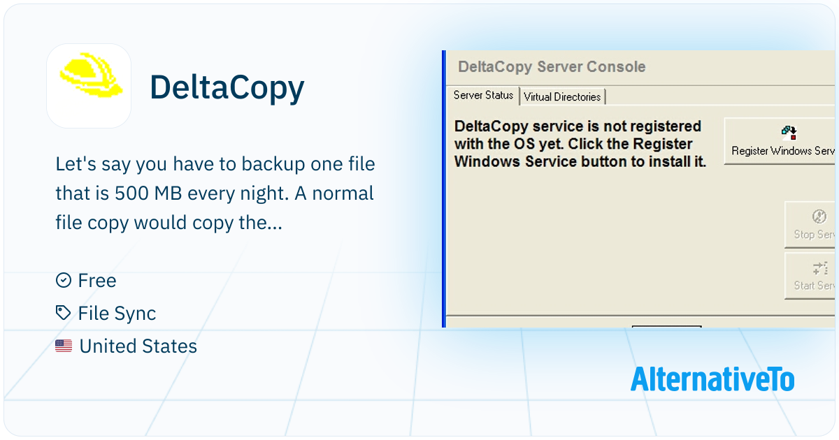 DeltaCopy: Open source, fast incremental backup program | AlternativeTo
