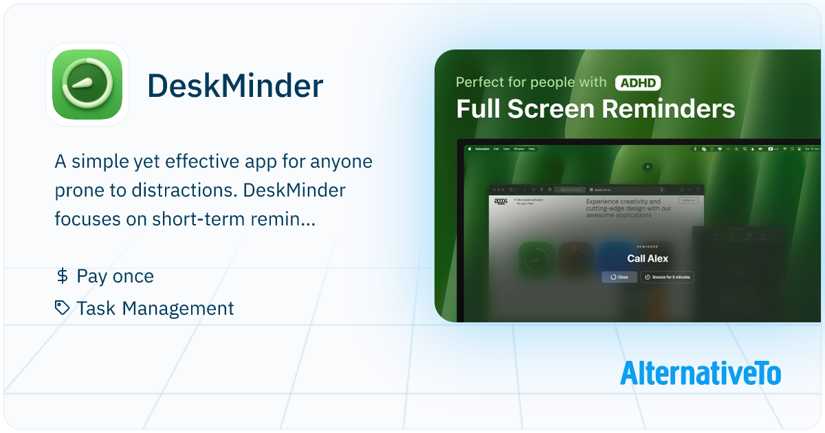 DeskMinder: Quick desktop pop-up reminders with full-screen alerts ...