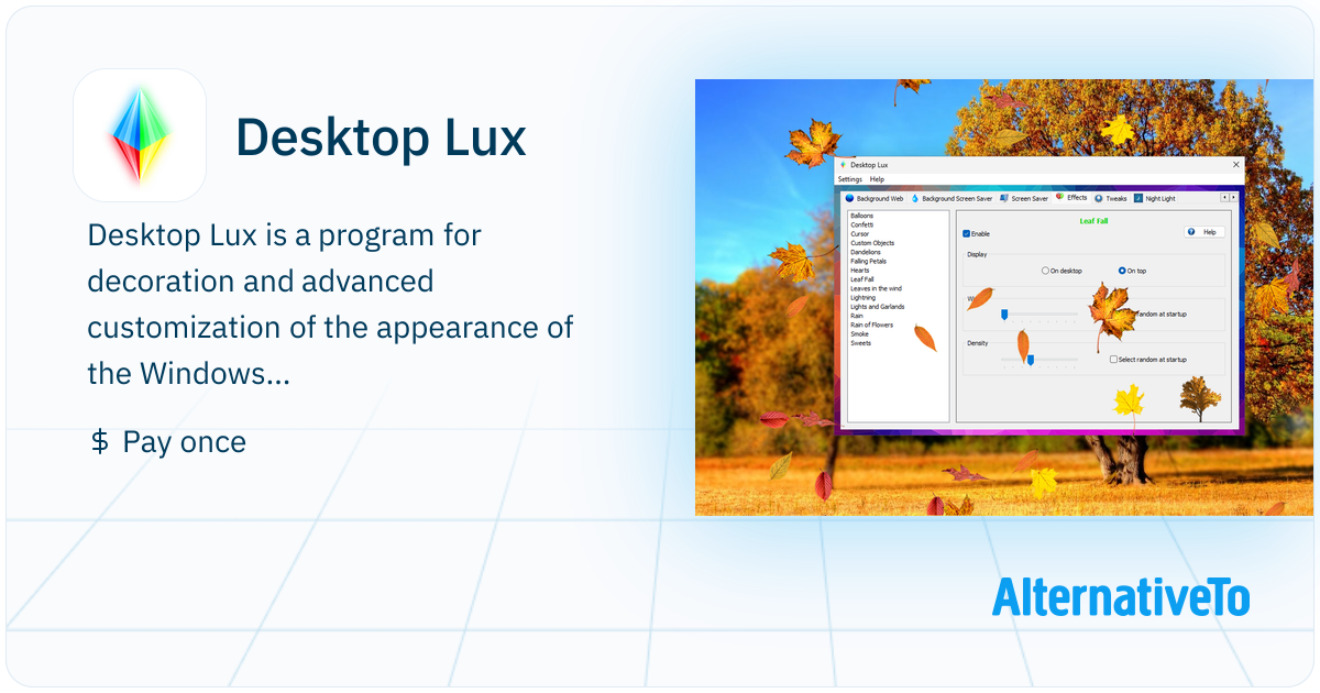 Desktop Lux: Decorate and customize your Windows desktop | AlternativeTo