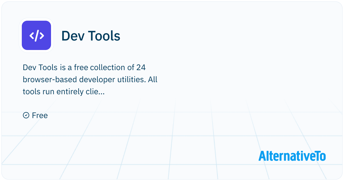 Dev Tools: Free collection of 24 browser-based developer utilities ...