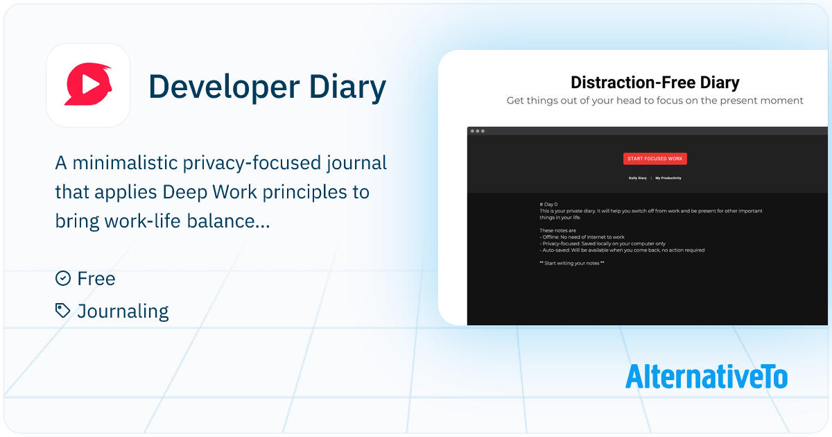 Developer Diary: Become the best developer you can be | AlternativeTo