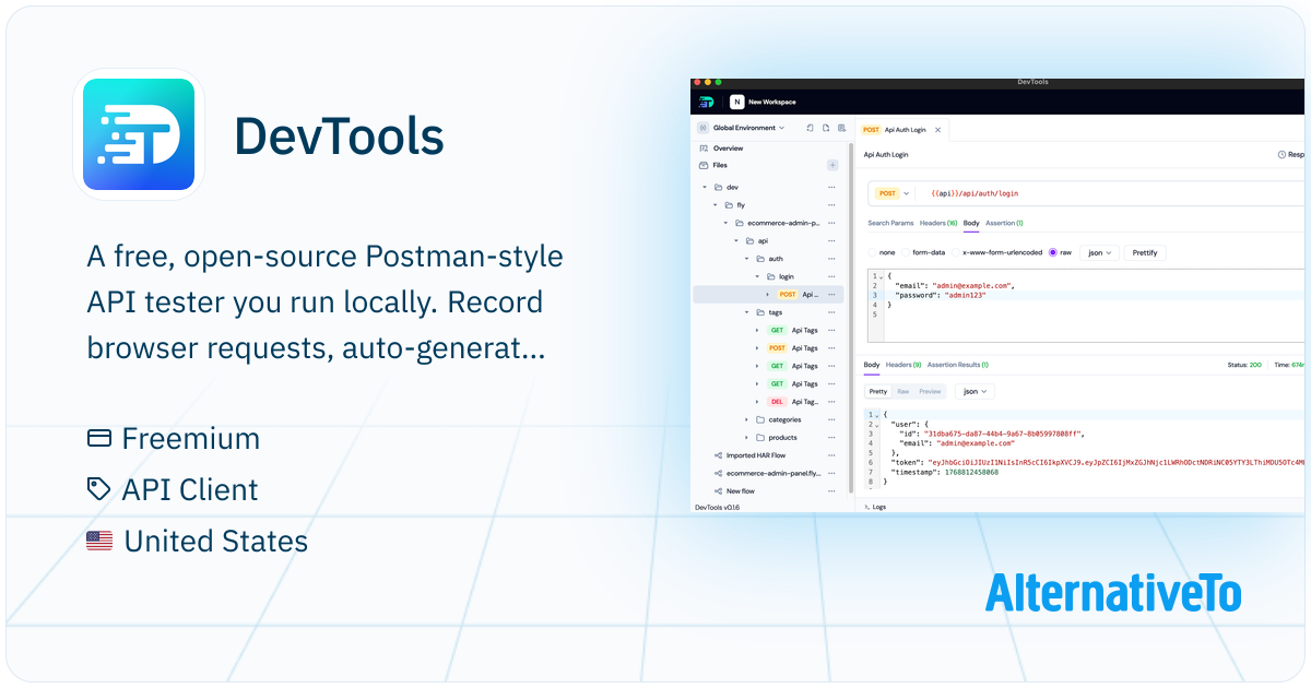 DevTools: Local-first API Client with workflows that go from HAR file ...