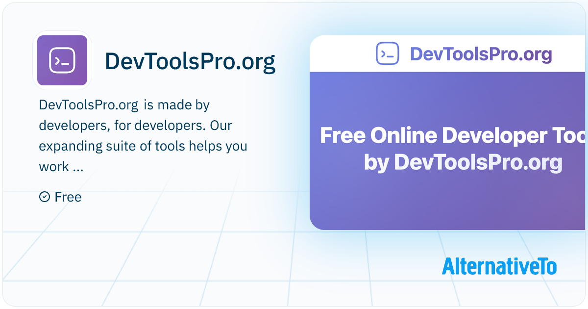 DevToolsPro.org: Suite of small and useful tools for developers ...
