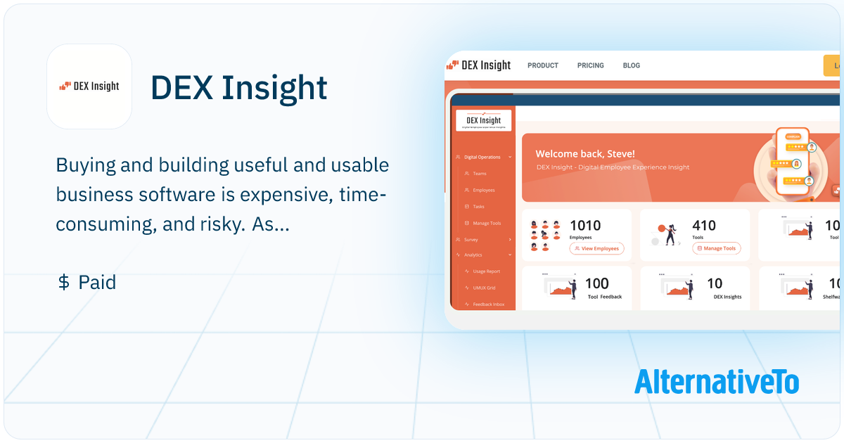 DEX Insight: Digital employee experience insights | AlternativeTo