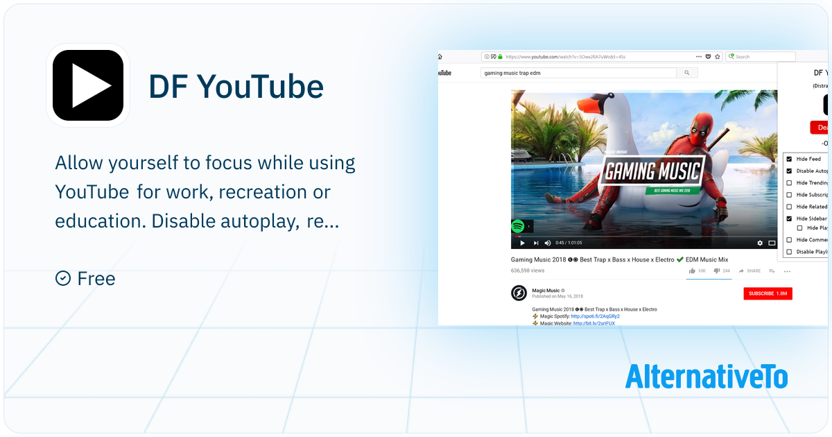 DF YouTube: Allow yourself to focus while using YouTube for | AlternativeTo