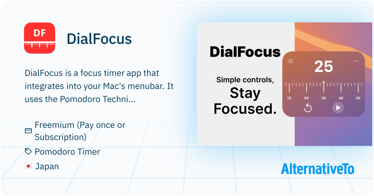 DialFocus: Focus timer for Mac with Pomodoro cycles, flexible intervals ...