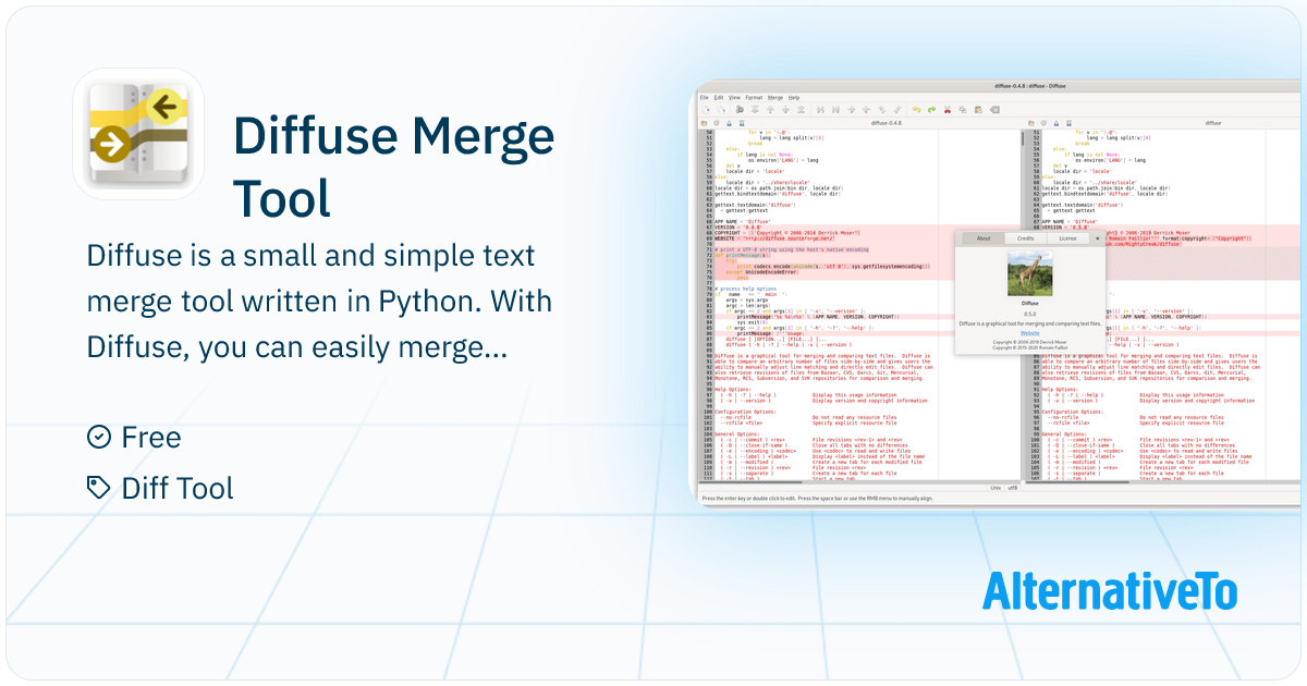 Diffuse Merge Tool: Graphical tool for merging and comparing text files ...