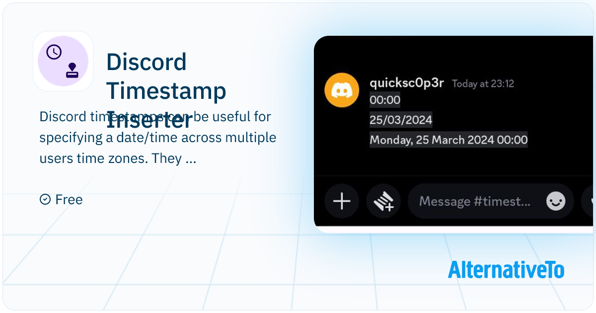 Discord Timestamp Inserter: An input method for quickly inserting ...