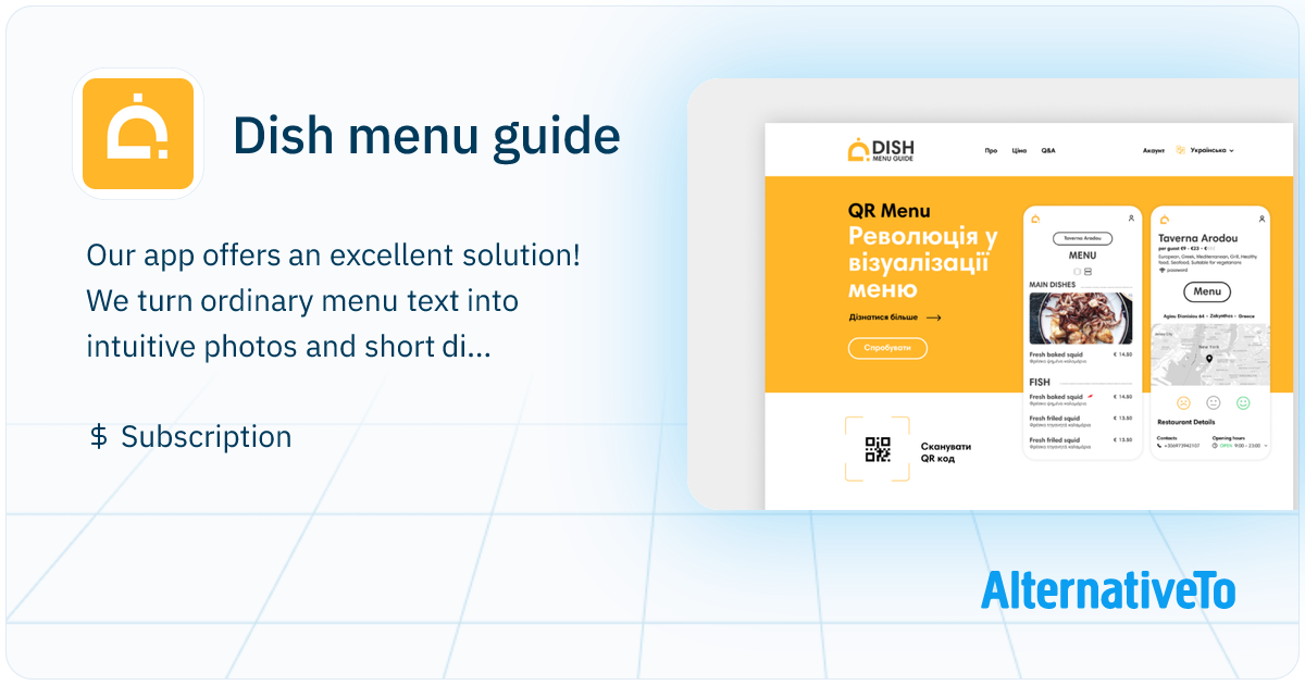Dish menu guide: Our app offers an excellent solution! | AlternativeTo