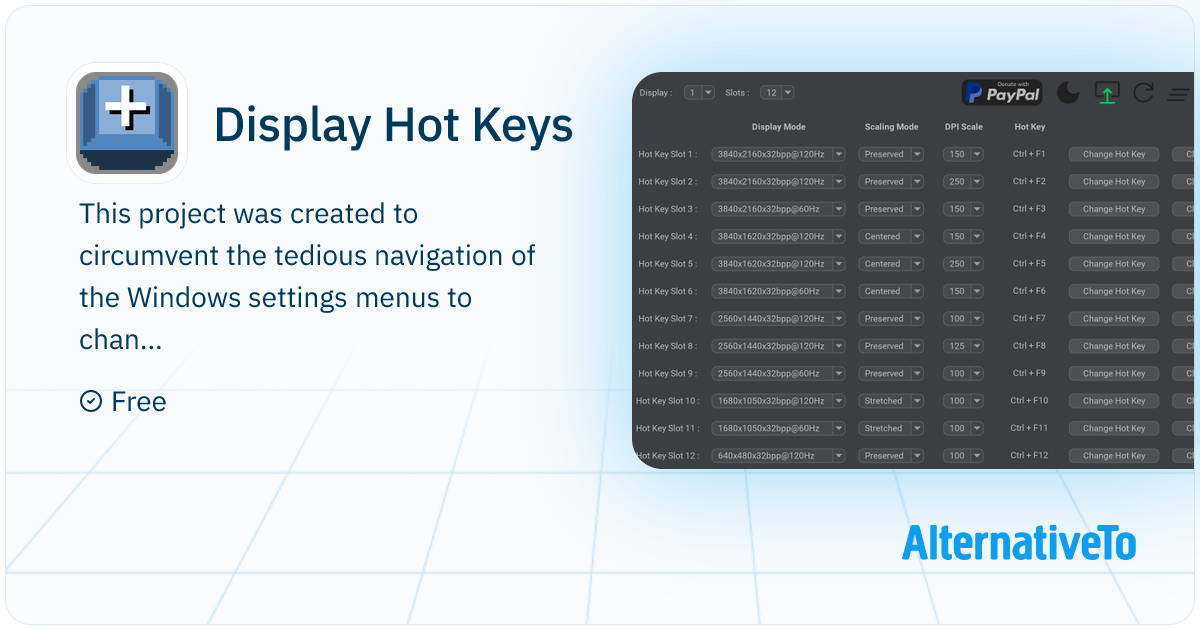 Display Hot Keys: Instantly apply display resolution, bit depth ...