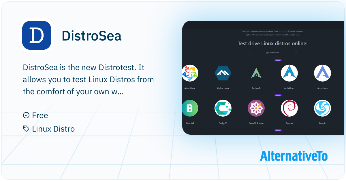 DistroSea: Test drive Linux distros online! | AlternativeTo