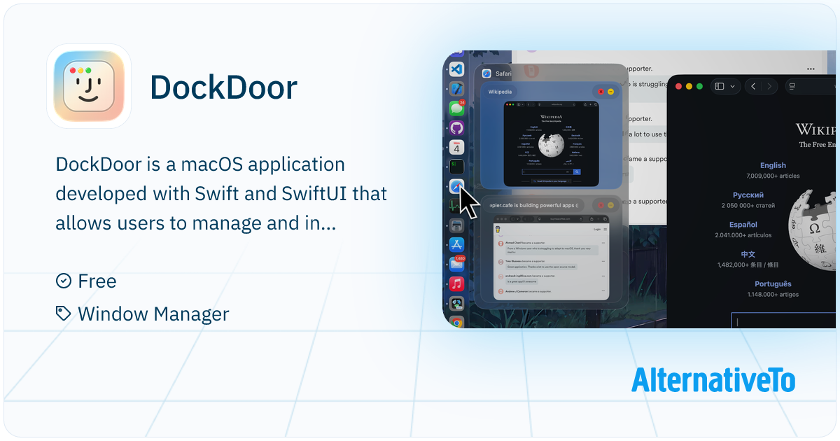 DockDoor: Dock peeking, alt-tab navigation, window management for macOS ...
