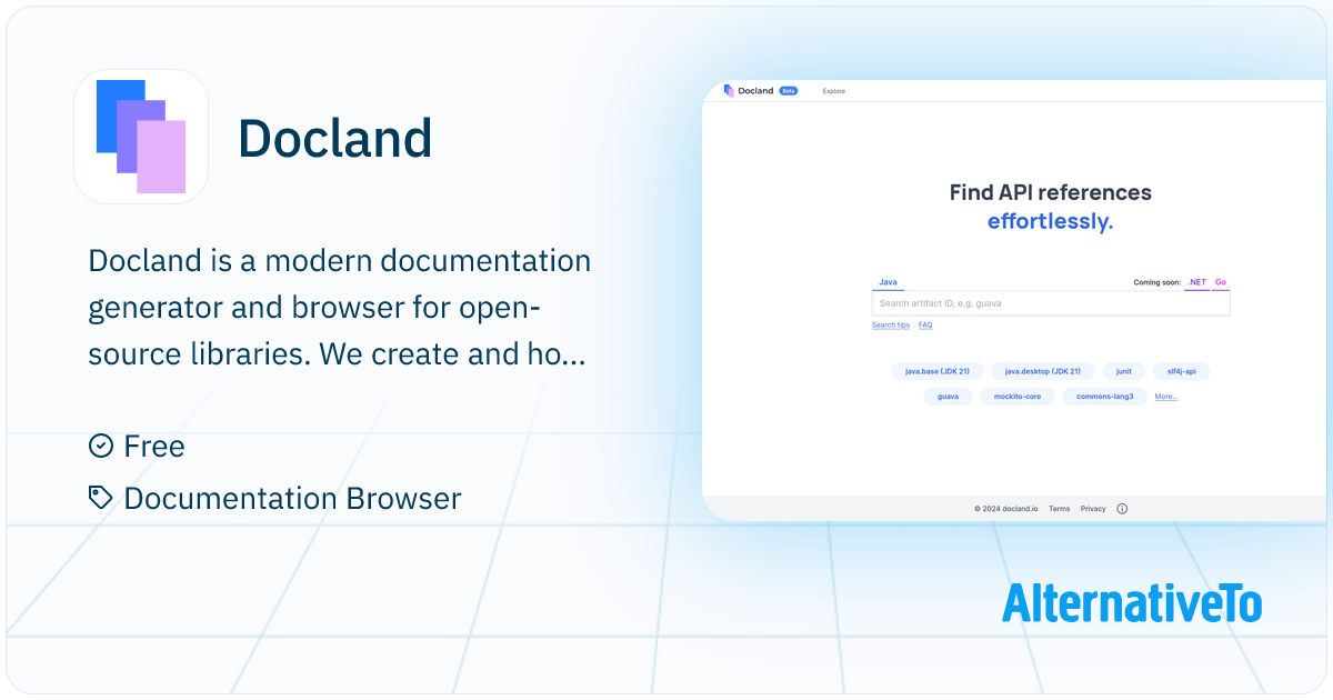 Docland: The best source of API references for developers | AlternativeTo