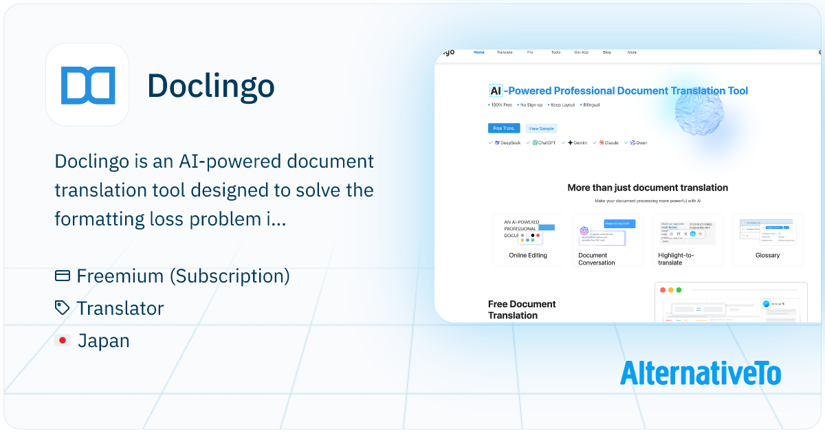Doclingo: AI document translator that preserves original layout and ...