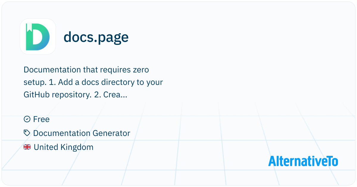 docs.page: Instant docs with zero configuration | AlternativeTo