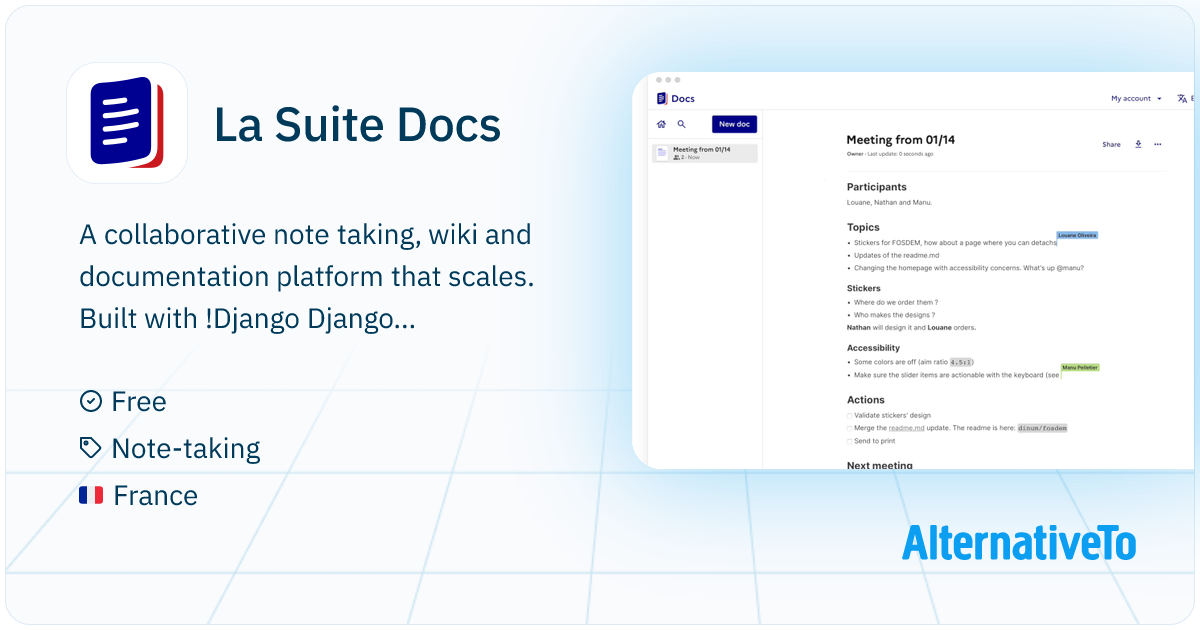 La Suite Docs: Collaborative note-taking with offline editing and AI ...