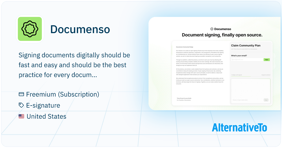 Documenso: The Open Source DocuSign Alternative | AlternativeTo