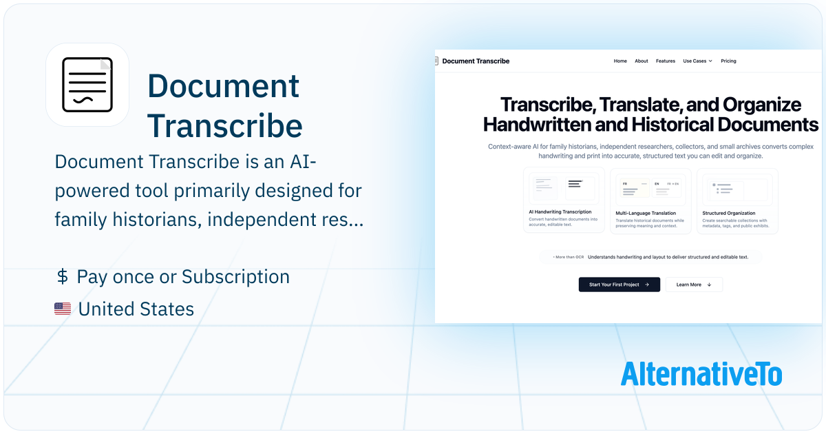 Document Transcribe: Built for family historians, researchers ...