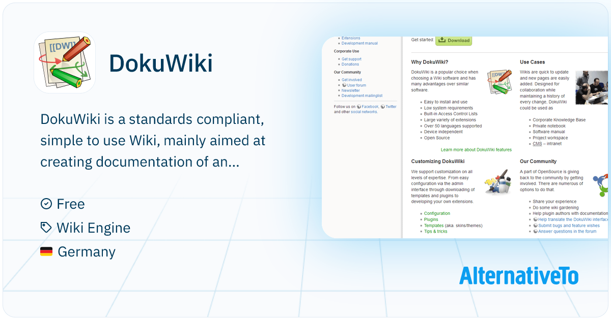 DokuWiki: Standards compliant, simple to use | AlternativeTo