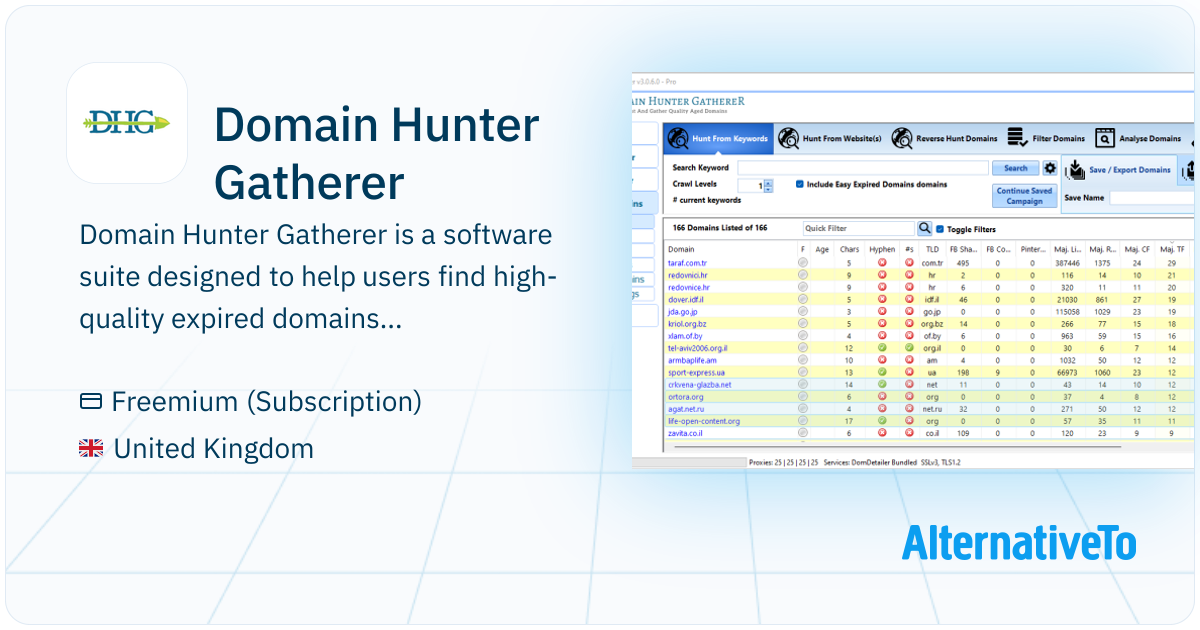 Domain Hunter Gatherer: Find Expired Domains and auction domains with ...