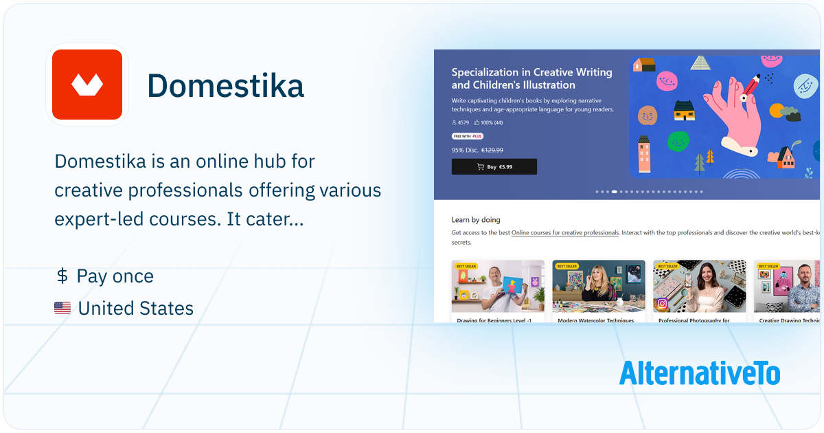 Domestika: Expert courses in creative disciplines | AlternativeTo