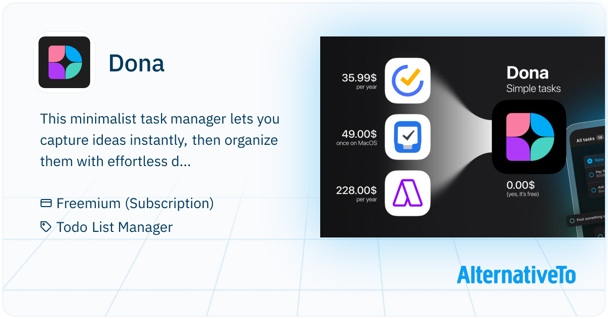 Dona: Minimalist tasks with drag & drop, calendar, widgets, sync ...