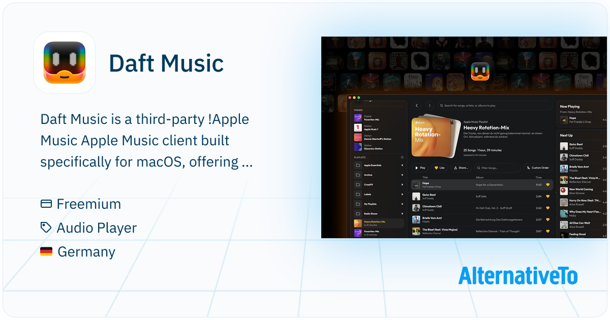 Daft Music: Fast, clean Apple Music client for macOS with modern design ...