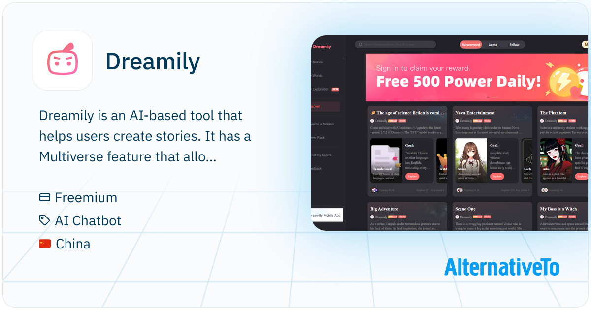 Dreamily: AI-based tool that helps users | AlternativeTo