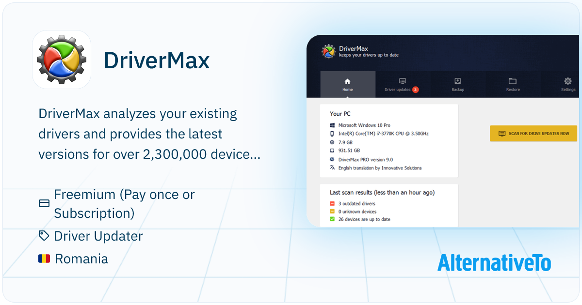 DriverMax: Optimizes PC with latest drivers | AlternativeTo