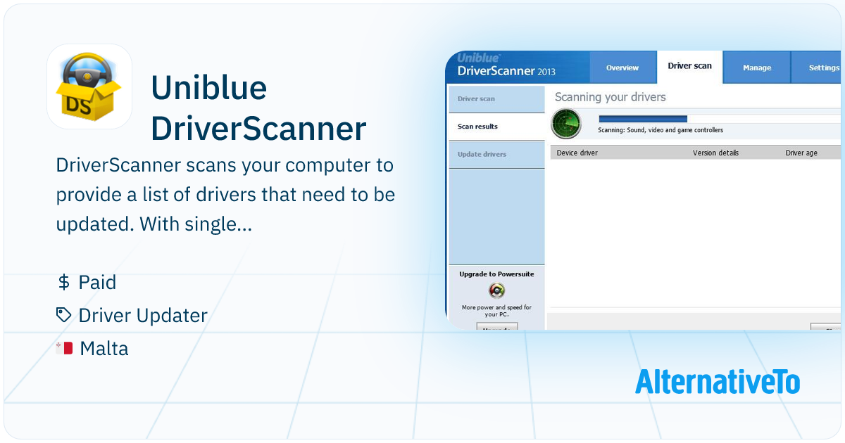 Uniblue DriverScanner: DriverScanner scans your computer to provide a ...
