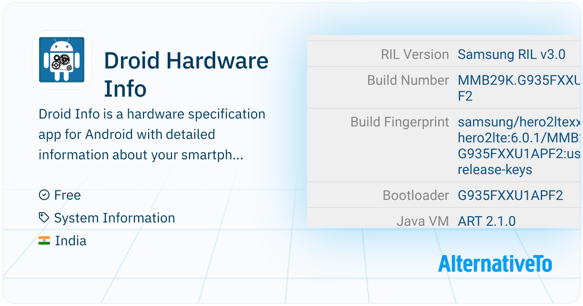 Droid Hardware Info: Android system info app | AlternativeTo