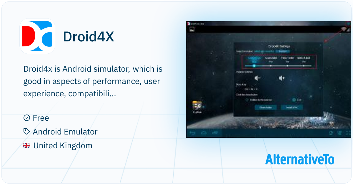 Droid4X: Droid4x is Android simulator, which is good in aspects of ...