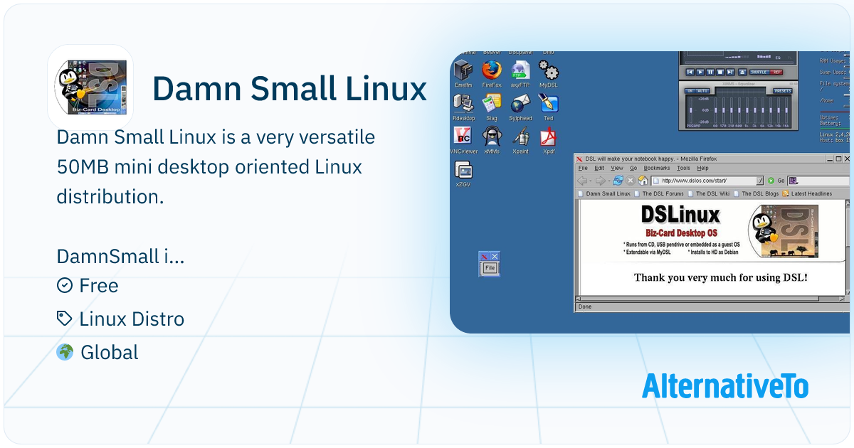 Damn Small Linux: Very versatile 50MB mini | AlternativeTo