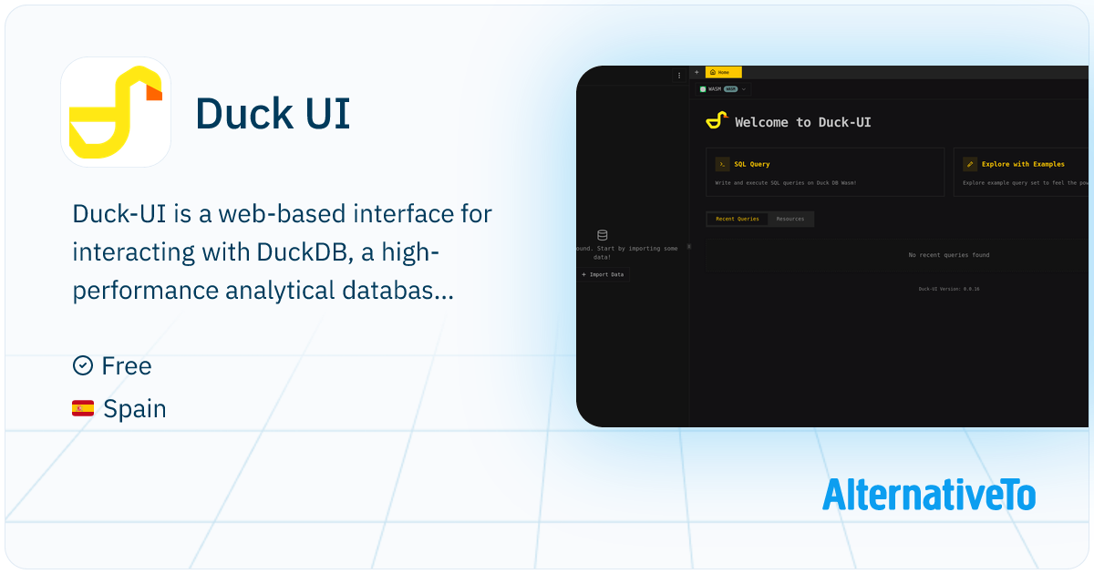 Duck UI: Duck-UI is a web-based interface for interacting with DuckDB ...