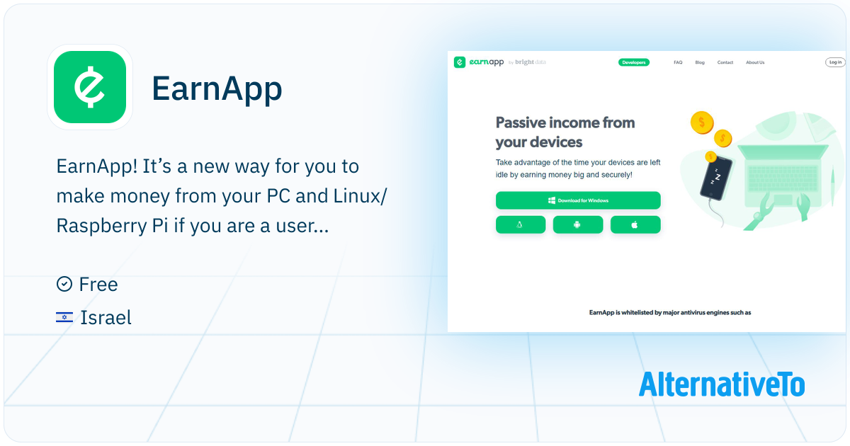 EarnApp: Passive income from your devices | AlternativeTo