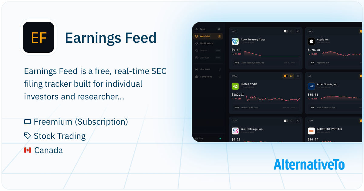 Earnings Feed: Free, real-time SEC filing alerts and research tools for ...