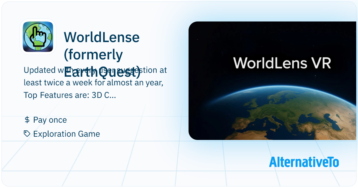WorldLense (formerly EarthQuest): Like Google Earth, but Standalone on ...