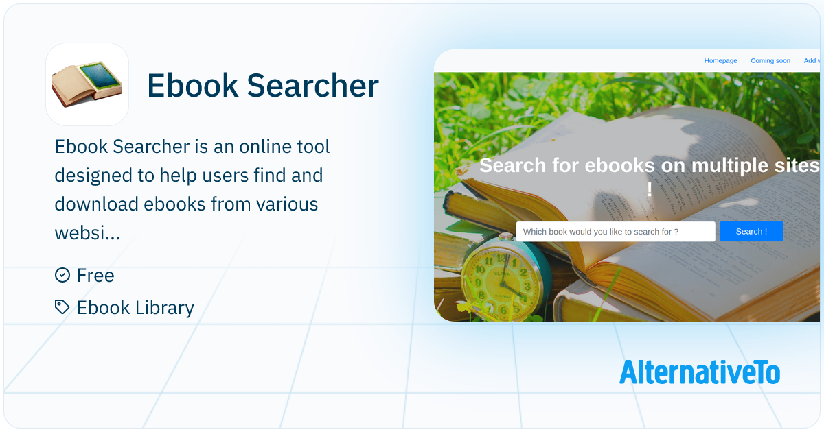 Ebook Searcher: A search engine for ebooks to find free epubs and PDFs ...