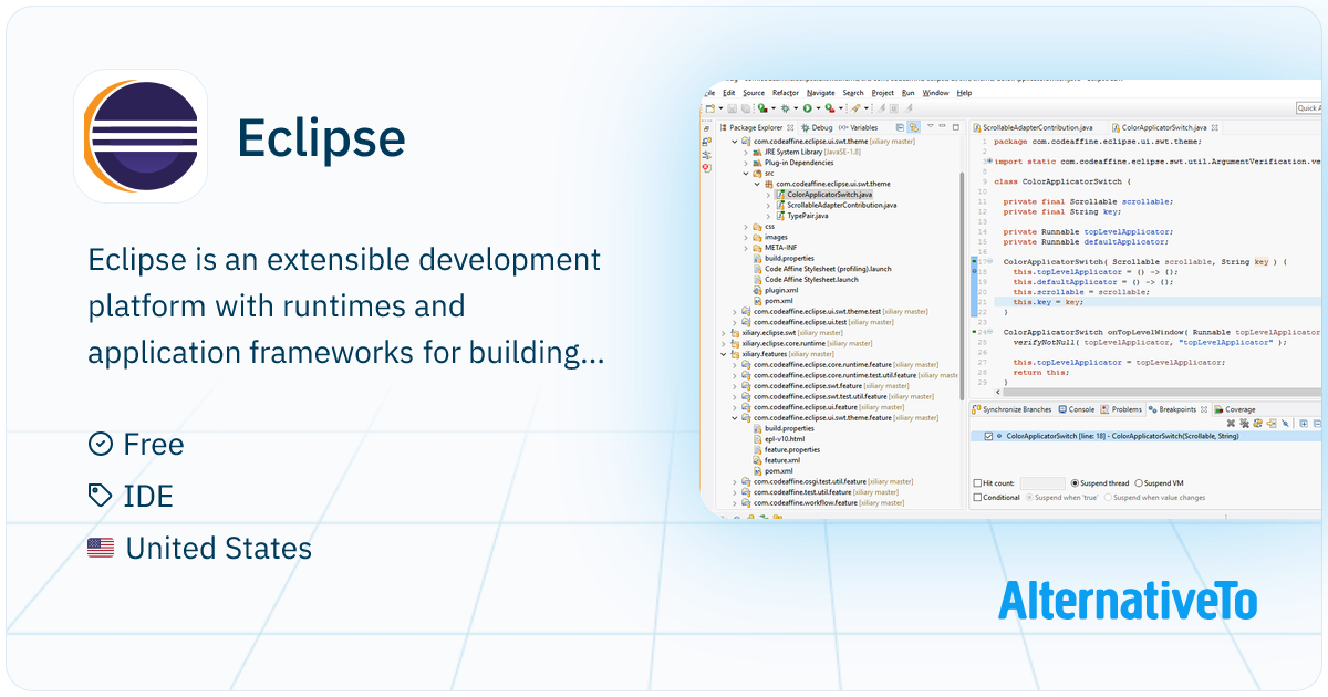 Eclipse Java Integrated Development Environment Alternativeto