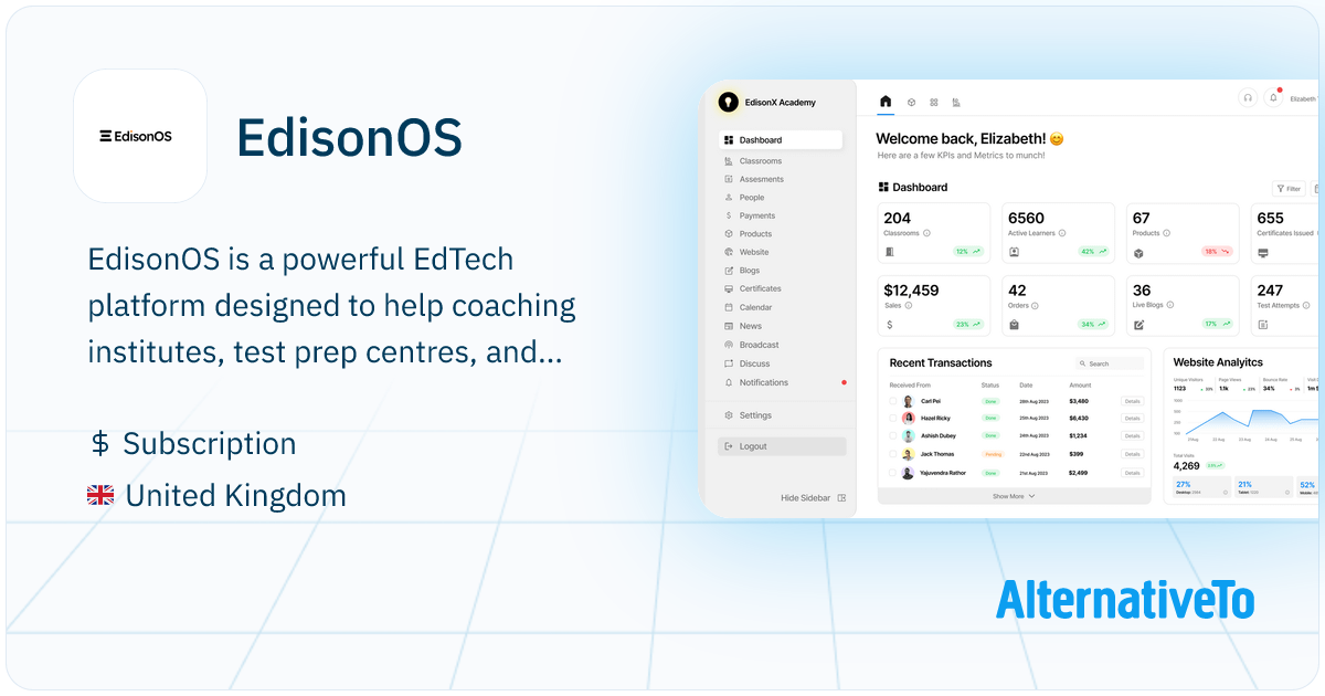 EdisonOS: Versatile EdTech platform that helps coaching institutes and ...