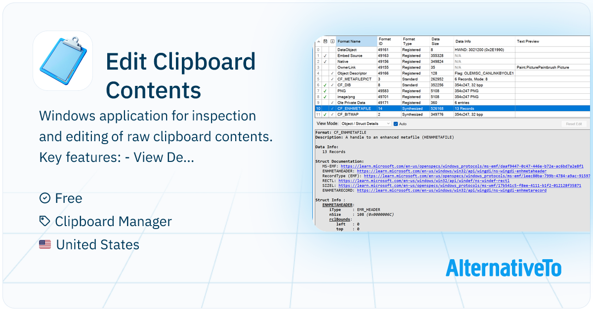 Edit Clipboard Contents: Allows viewing, editing, and even deleting ...