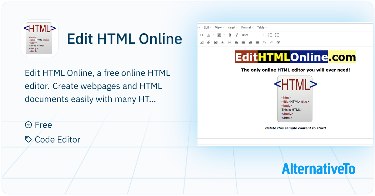Edit HTML Online: Free online HTML editor without registration and ...