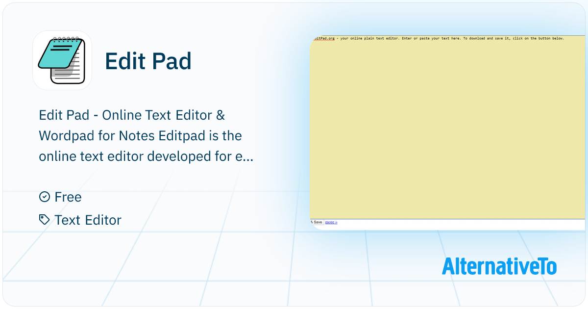 Edit Pad: Fast, web-based plain text editor for quickly taking notes ...